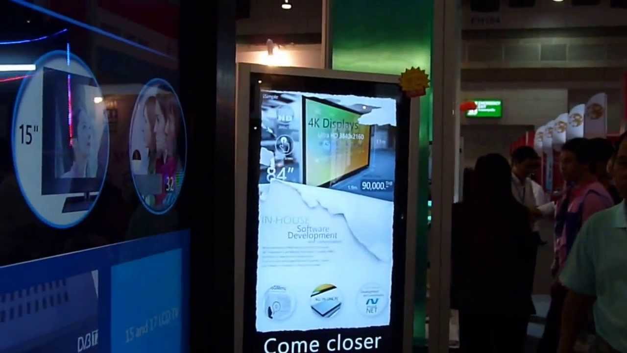 Interactive Digital Signage on kiosk by iSSimple - YouTube