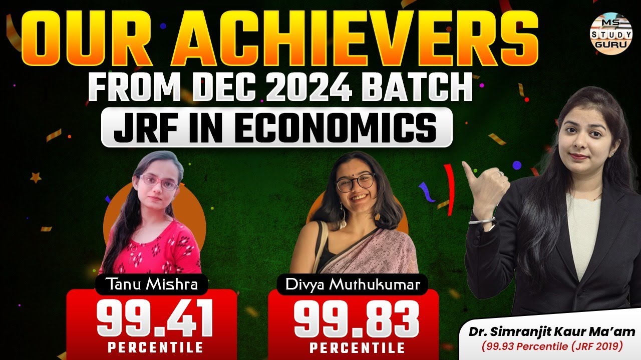 Net Jrf Economics Topper Interview By Simranjit Kaur Mam | Ms Study ...