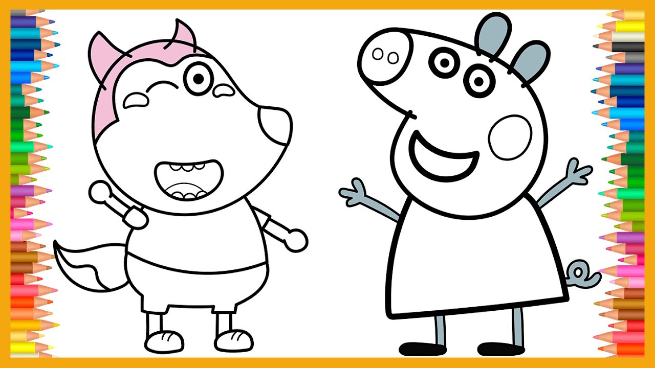🎨🐺🐷Coloring Swap Wolfoo & Peppa Pig | Coloring,Painting,Drawing & Color ...