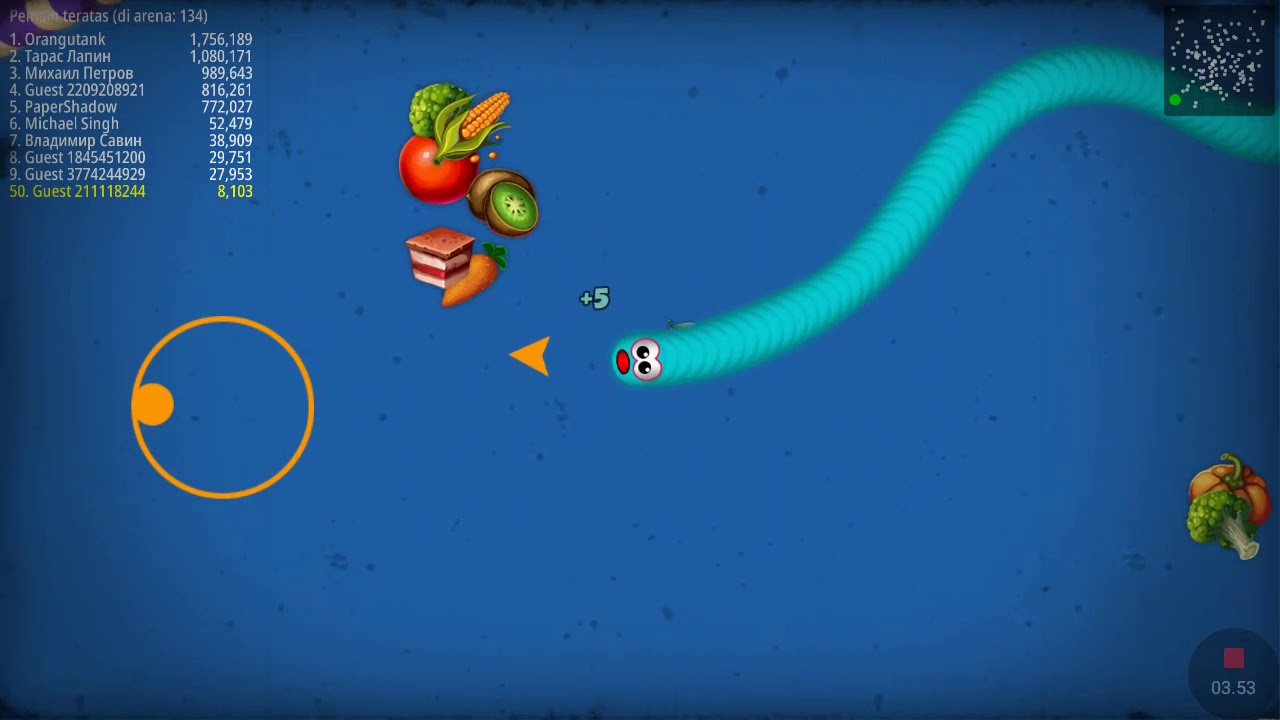 Pertama kali bermain game cacing wormszone.io - YouTube