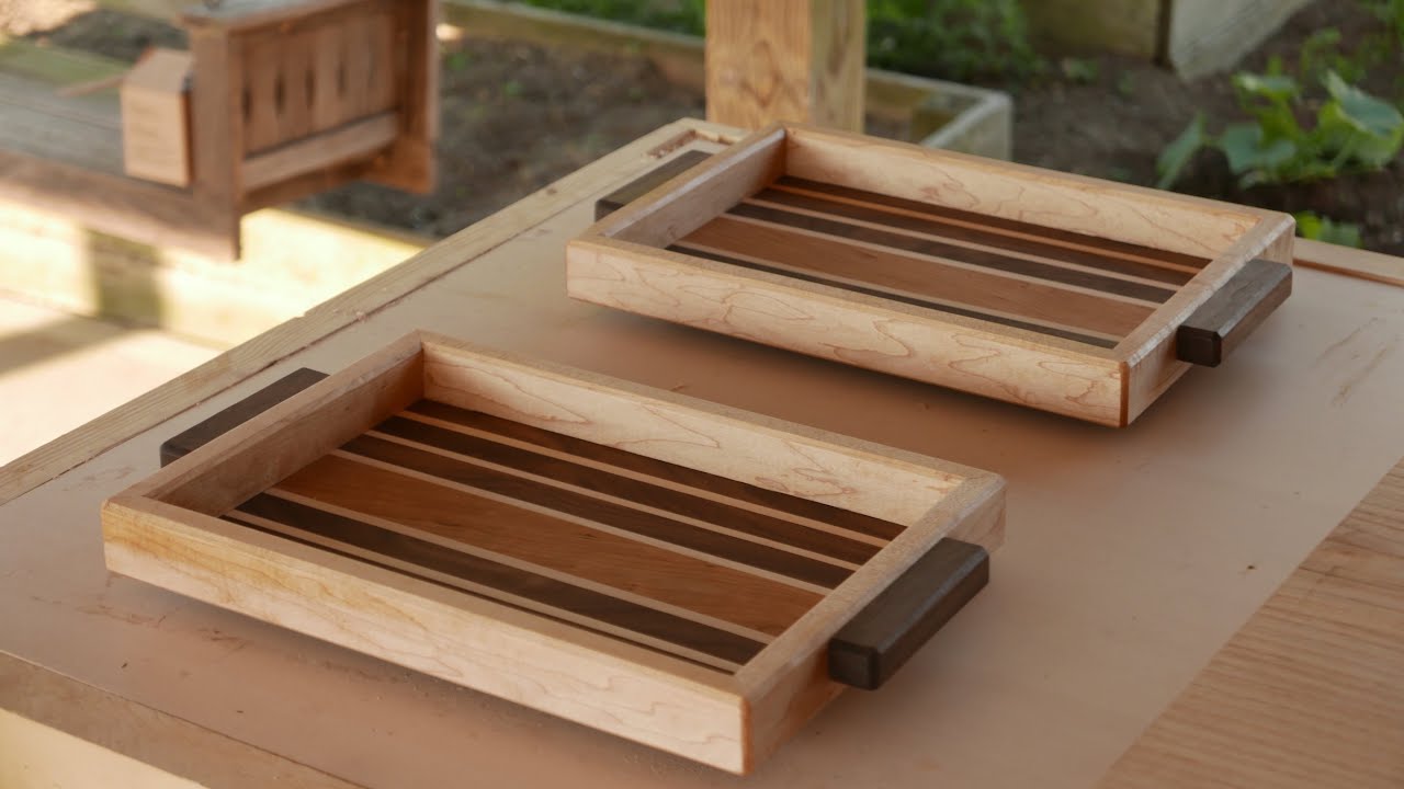 Black Walnut, Cherry, & Maple Serving Trays || Woodworking - YouTube