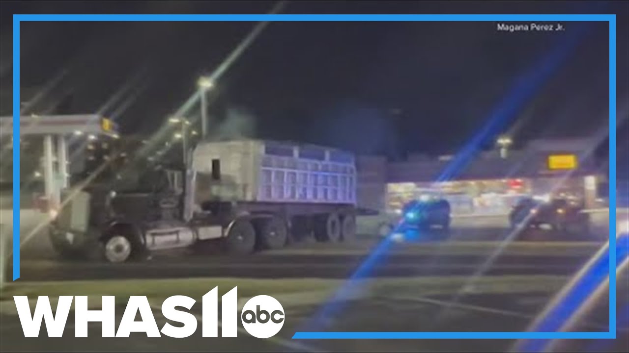 Video shows police chase involving semi-truck in Bullitt County - YouTube