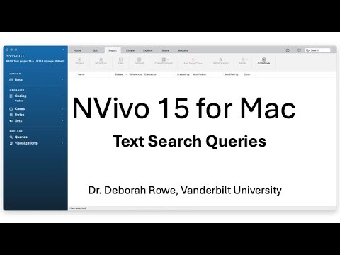 NVivo 15 for Mac: Text Search Queries - YouTube