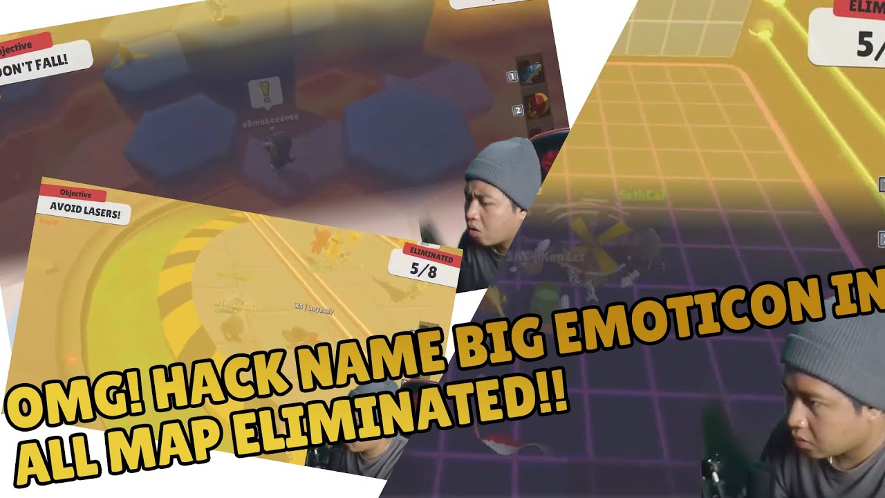 OMG! HACK NAME BIG EMOTICON IN ALL MAP ELIMINATED! - Stumble Guys - YouTube