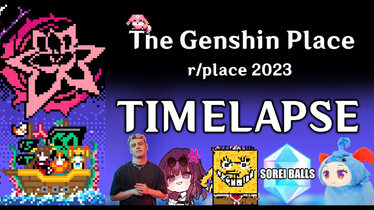The Genshin Place - Time Lapse for r/place 2023 - YouTube