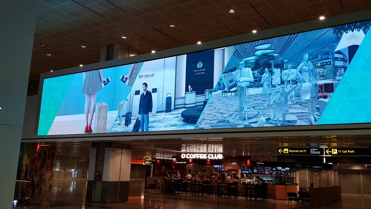 Changi Airport Terminal 2 - LED display - YouTube