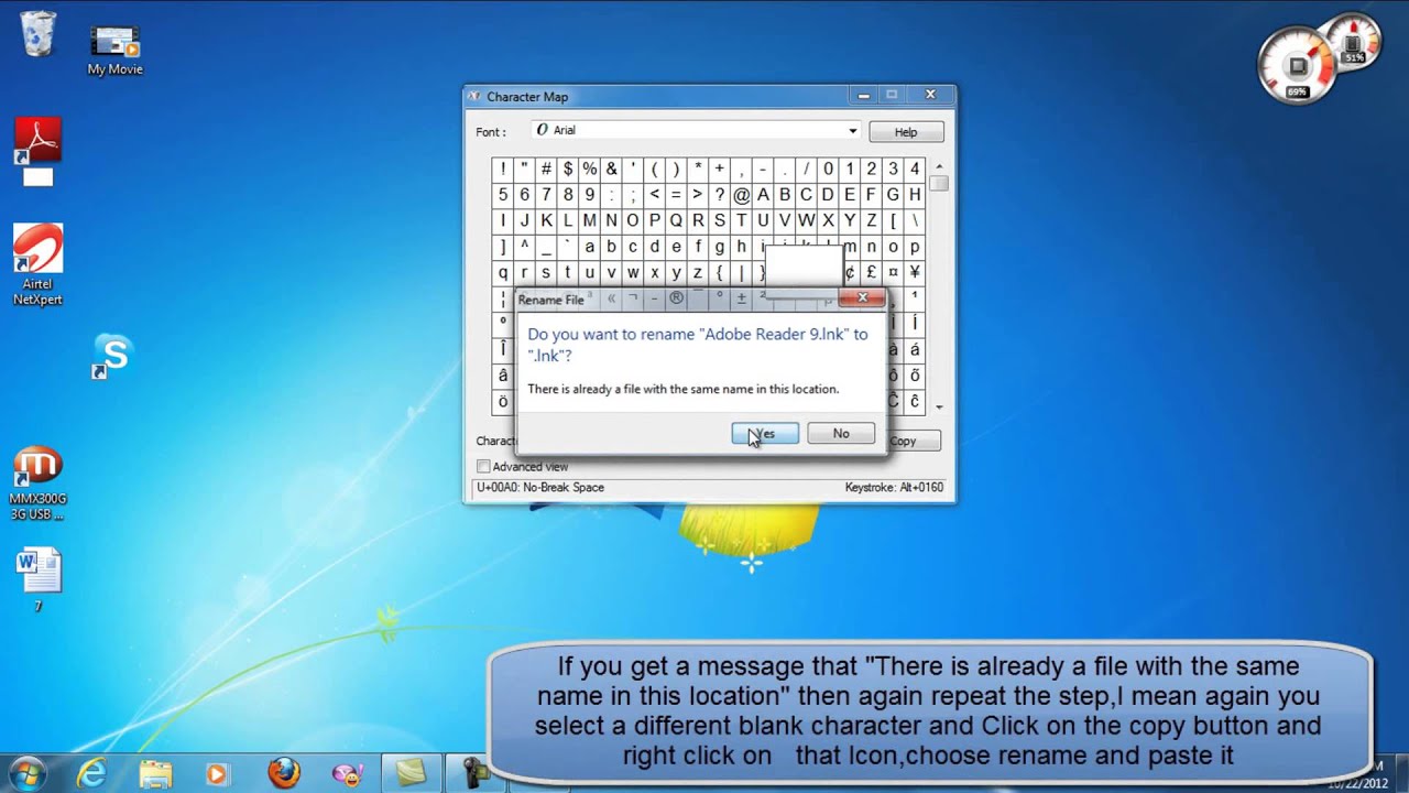HOW TO HIDE DESKTOP ICON TEXT ON WINDOWS 7 - YouTube