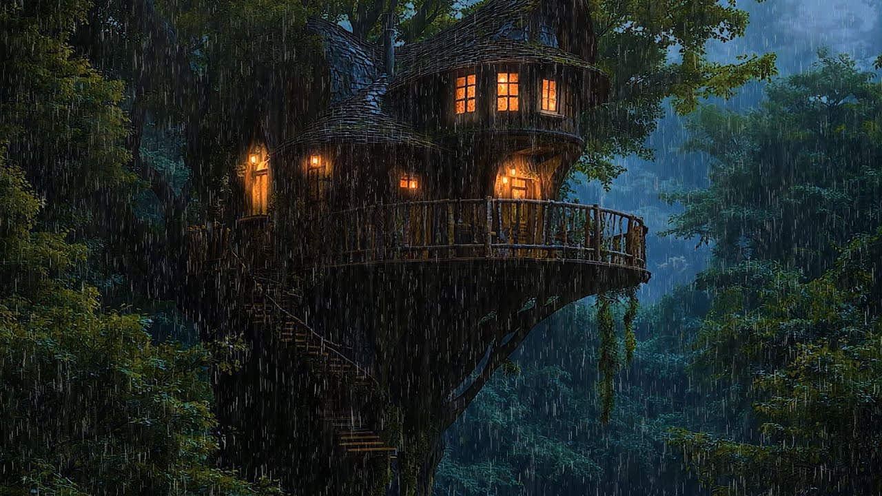 Best Rain in Forest at Night | Sleep Deeply with Heavy Thunderstorm in ...