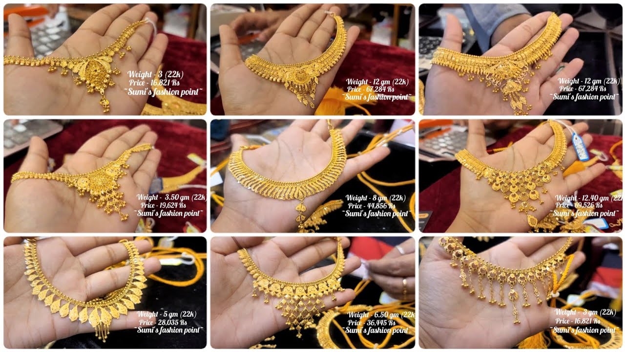 New Latest Gold Necklace Design with Weight and Price ll Sone ka ...