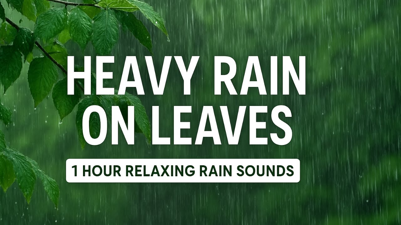 Heavy Rain on Leaves | 1 Hour Relaxing Rain Sounds for Sleep, Study ...