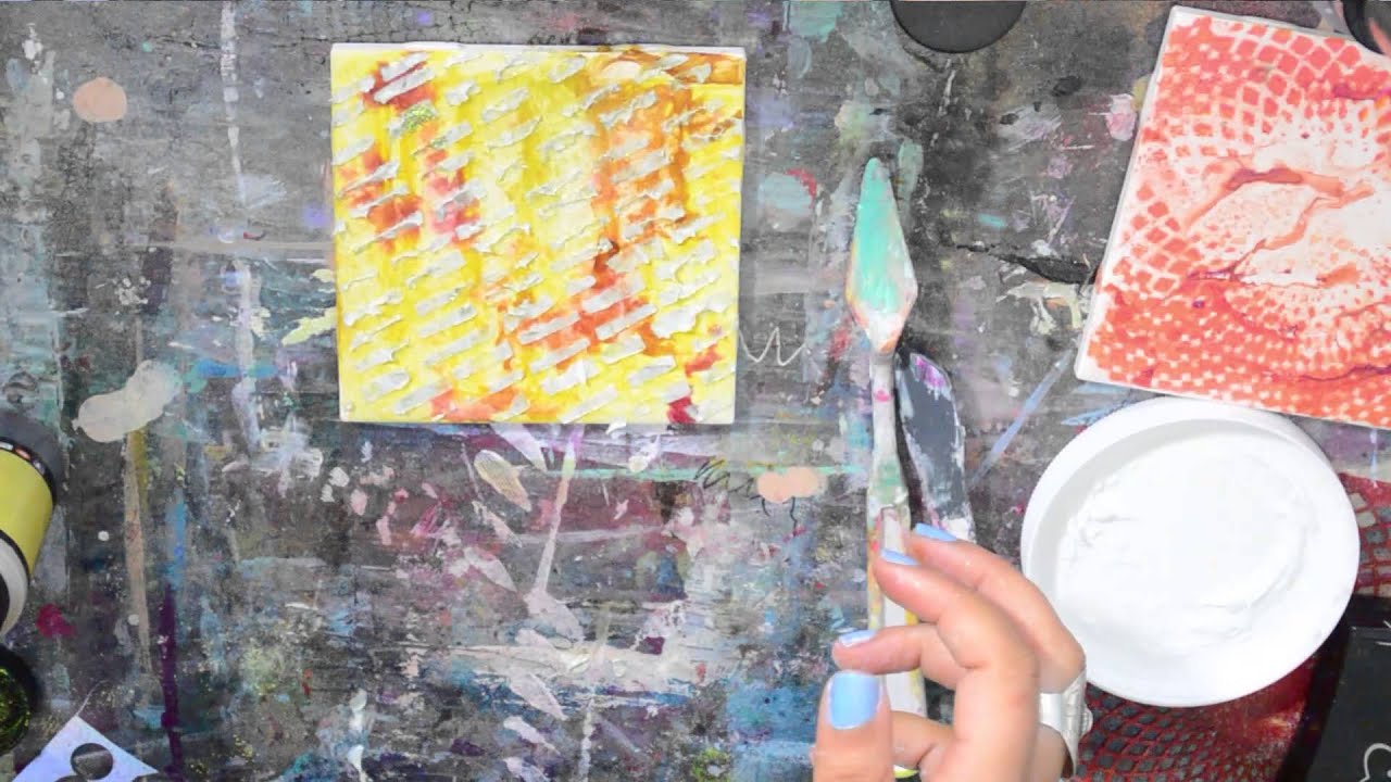 {Creativity In Motion} Mixed Media Ceramic Tiles - YouTube
