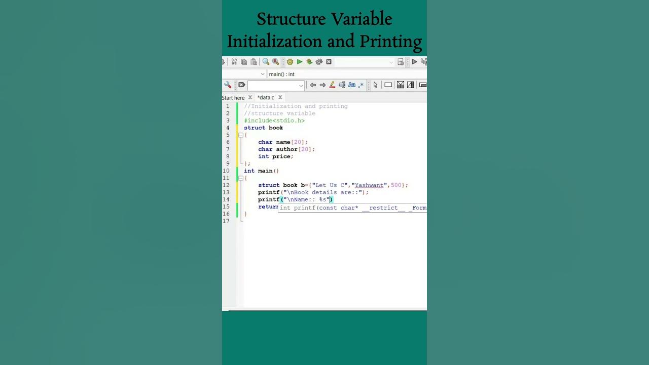 #109 Initialization and print structure variable || struct data type ... #109 Initialization and print structure variable || struct data type ...