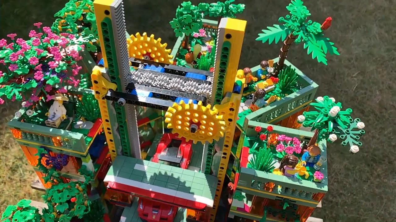 LEGO MOC - The Ultimate LEGO Parking Facility with LEGO Lift - YouTube