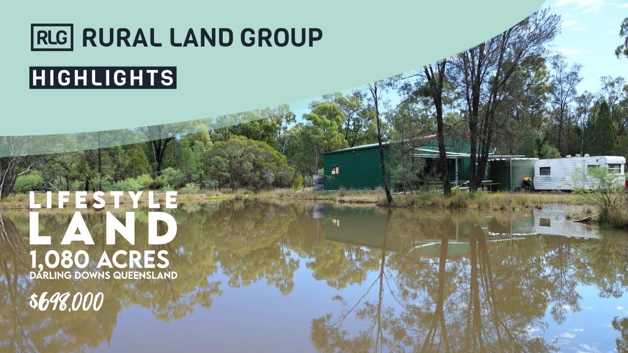 1,080 acres Lifestyle Hideaway Farm Land Darling Downs - YouTube