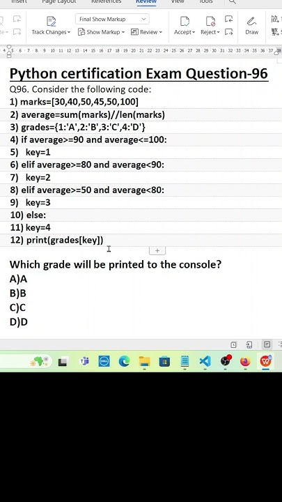 Python Certification Exam Question 96shortsfeed Shorts Python Coding Shortsvideo