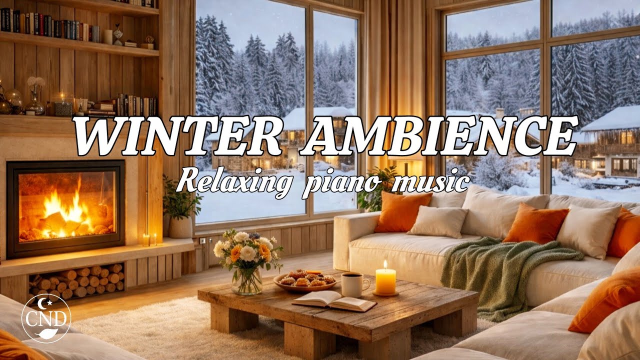 Cozy Winter Ambience ️ Relaxing Piano Music & Fireplace Glow 🔥 for Deep ...