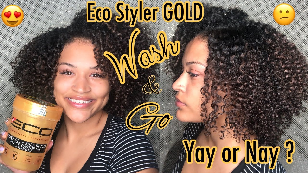 NEW ECO STYLER GOLD WASH & GO + DAY 2 HAIR | YAY OR NAY ???? - YouTube