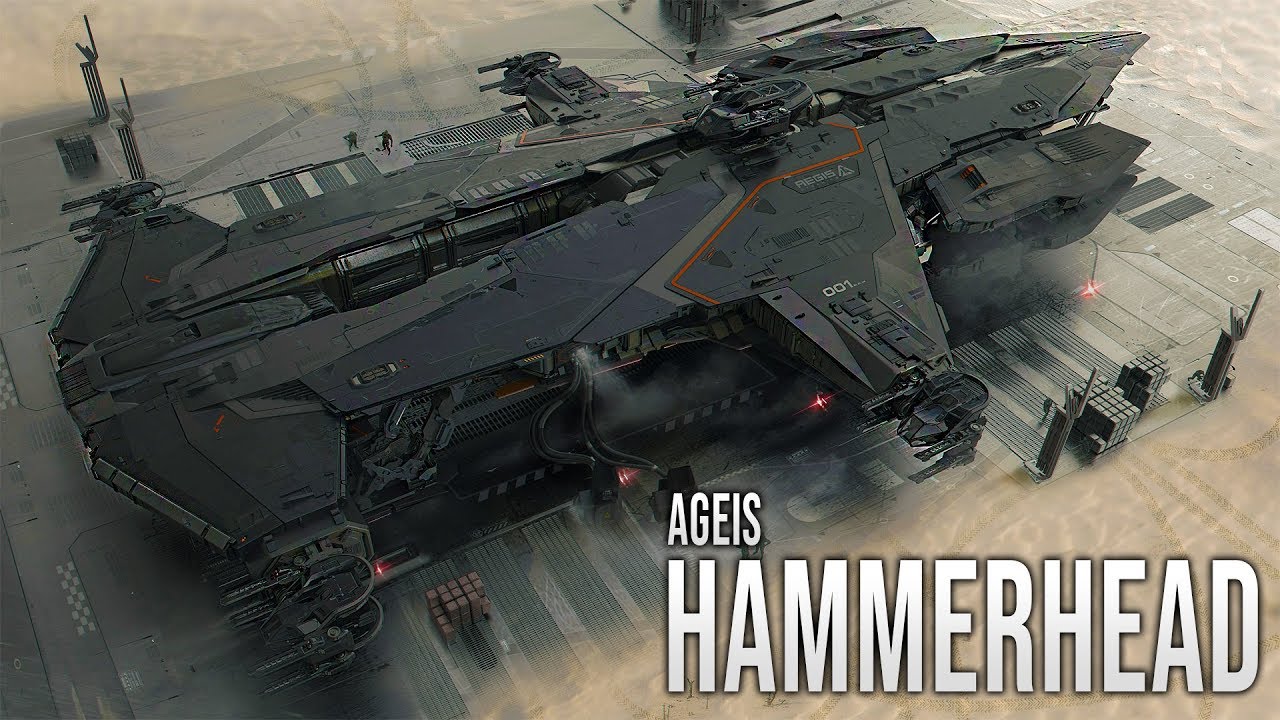 Aegis Hammerhead Review - Star Citizen - Heavy Gunship - YouTube