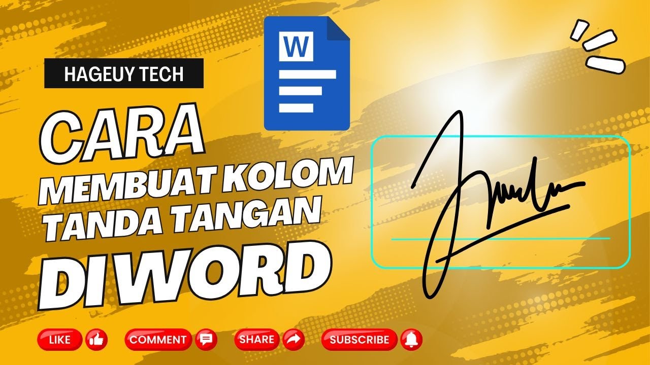 Cara membuat kolom tanda tangan di word | microsoft word | ms word ...