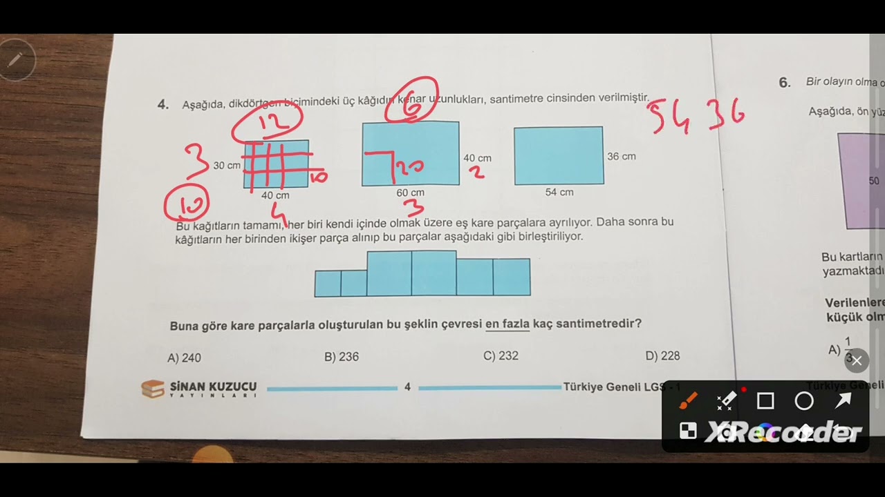 Sinan Kuzucu Yayınları Türkiye Geneli Lgs 1 Denemesi Matematik