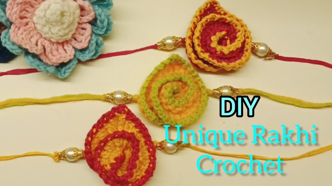 DIY Easy Rakhi Making Crochet Pattern l Rakhi Making With Yarn l रक्षा ...