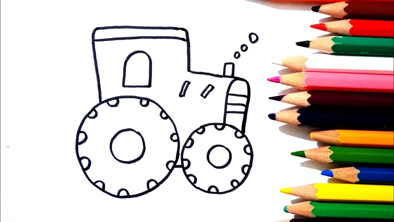 How to draw Tractor|| Easy Tractor Drawing for kids - YouTube
