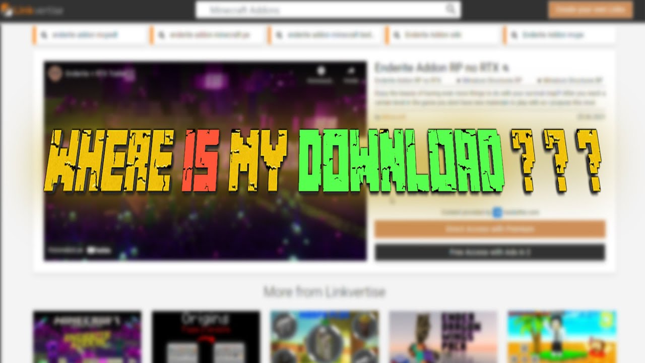 How to Download Minecraft Bedrock Addons from Linkvertise | MCPEDL ...