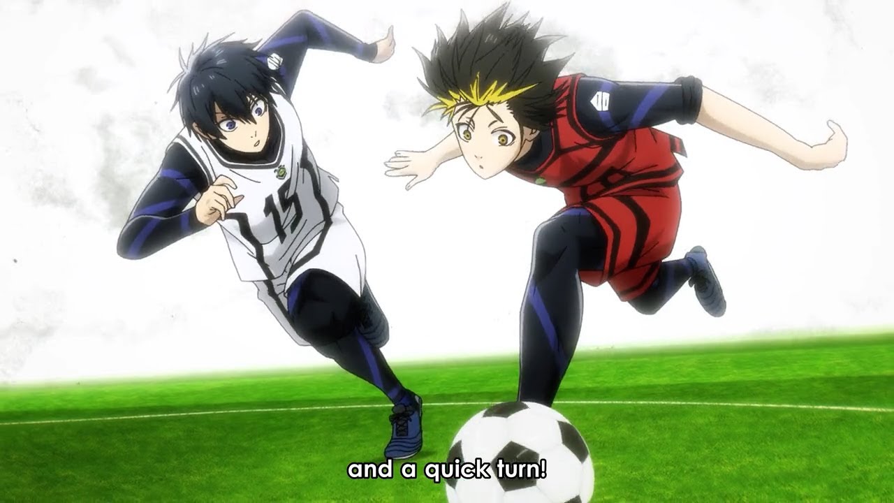 ブルーロック - Nagi beats Rin with a fake volle, Aryu scores a header from ...