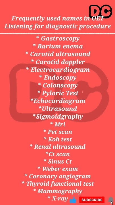 Frequently used procedure names in oet listening #oet - YouTube