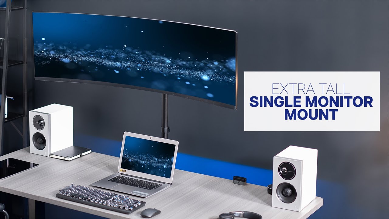 STAND-V100R Single Ultrawide Monitor Extra Tall Desk Mount by VIVO ...