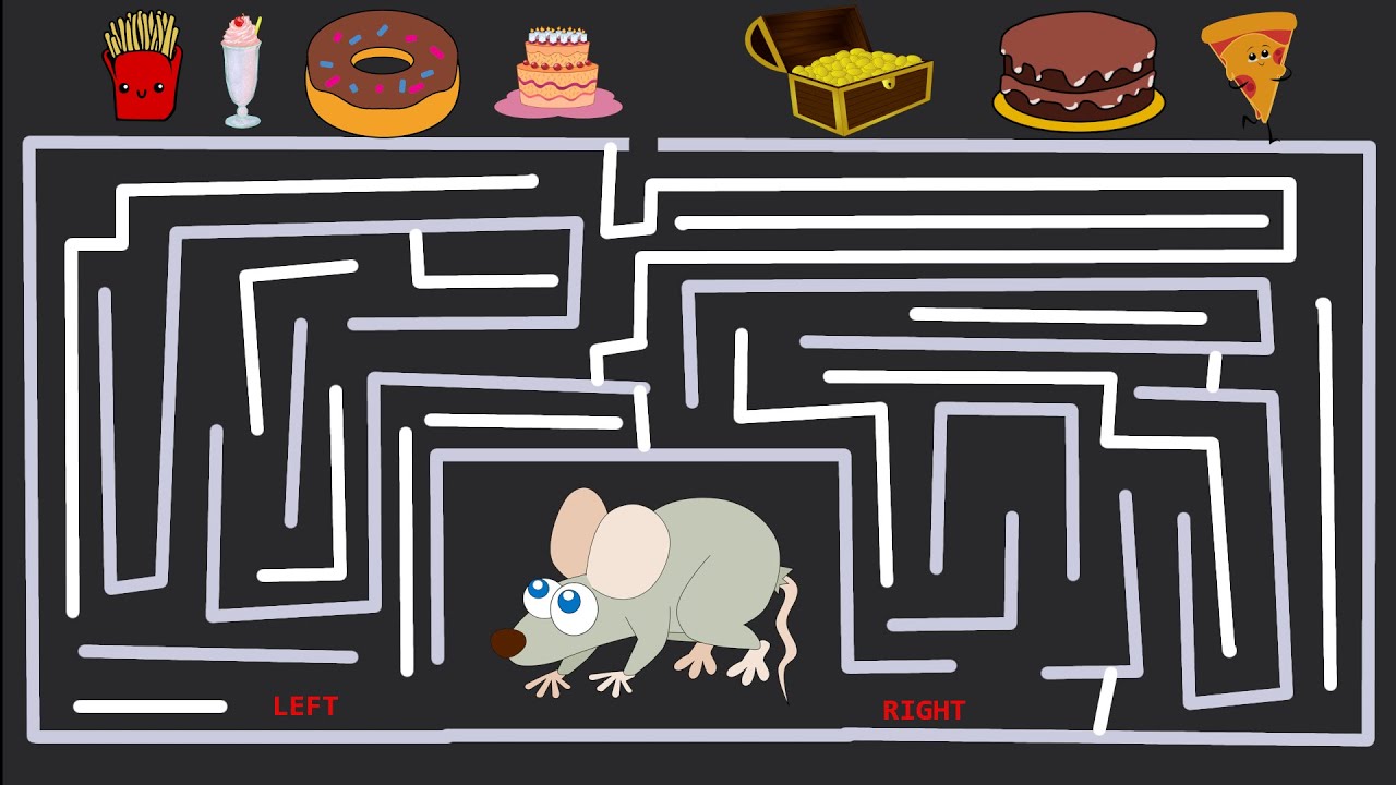 Left or Right ? Please help the mouse escape the maze - Yummy Snacks ...