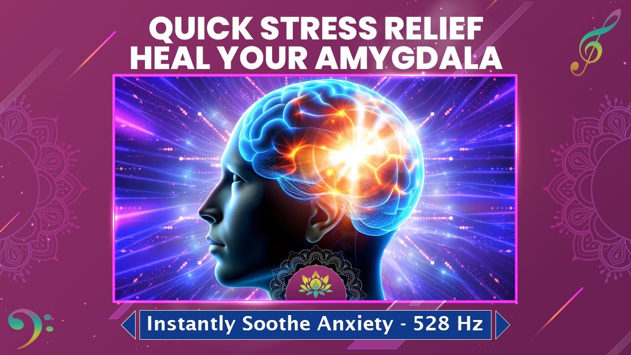 Quick Stress Relief (528 Hz) Heal Your Amygdala: Instantly Soothe Anxiety, Fear & Panic Stress ...