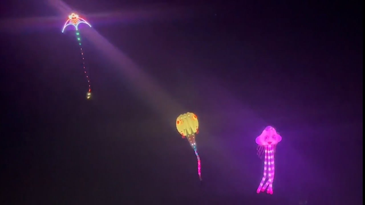 LED Kites! Night Flying in Chinguacousy Park in Brampton - YouTube