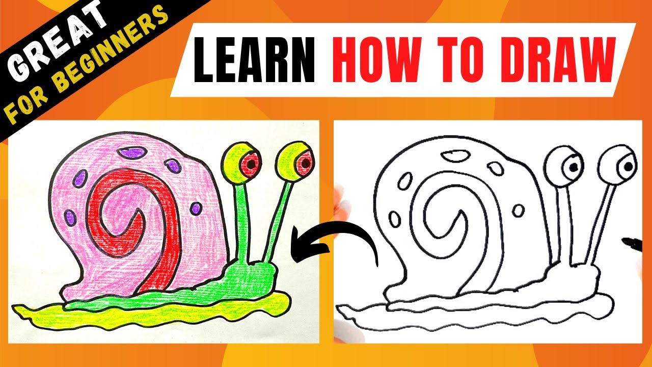 How To Draw Gary Spongebob Gary Cartoon Drawing Youtube
