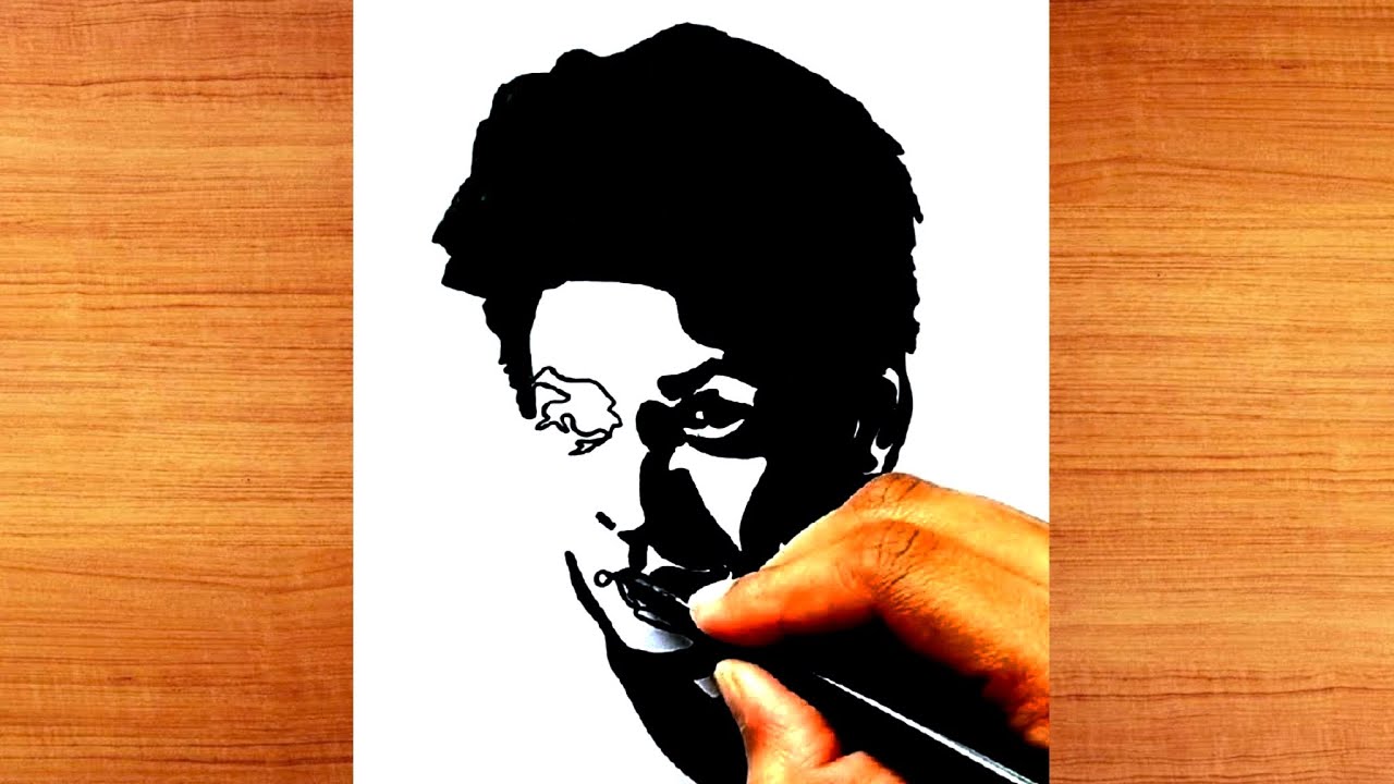 How to draw Shah Rukh Khan || pathaan drawing tutorial stencil art 😍 ...