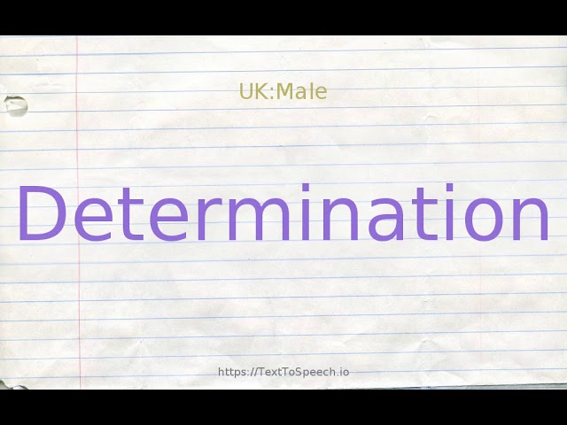 Determination Definition