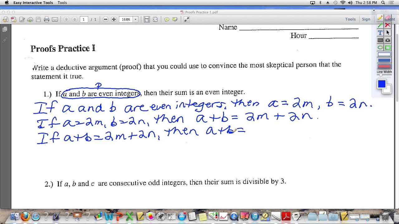 Proofs Practice I (problem 1) - YouTube