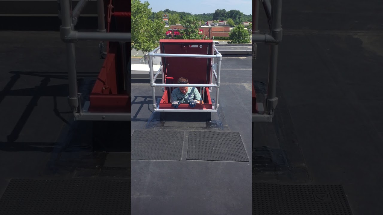 Collapsible Roof Hatch Safety Rail - YouTube