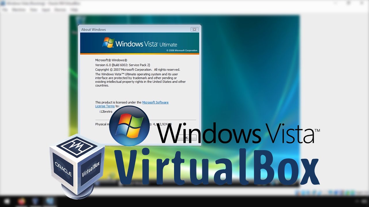 Running a Windows Vista VM in Virtualbox - YouTube