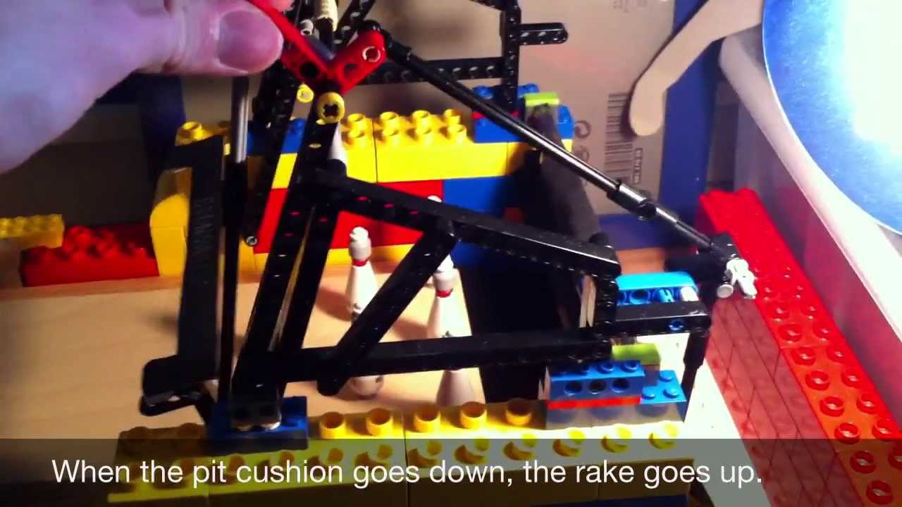 Lego A-2 pinsetter rake test - YouTube