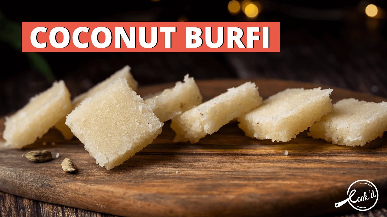 Coconut Burfi Recipe | Fresh Coconut Burfi | Thengai Burfi | Cookd ...