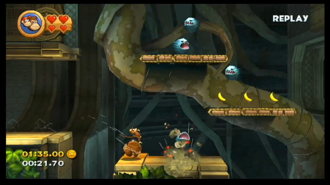 Donkey Kong Country Returns - 3-5 Itty Bitty Biters: 1:16.14 IL Run ...