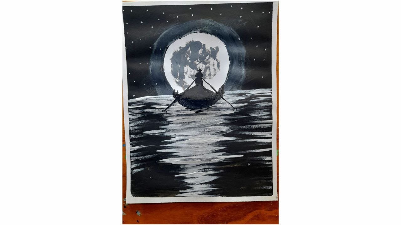 black night sky painting tutorial for beginners acrylic step by step ...