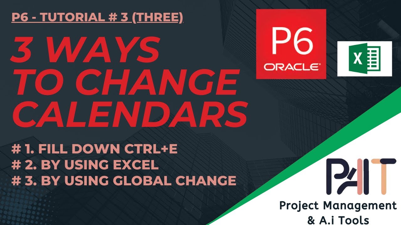 3 Ways to Change Calendar of Multiple Activities Easily | Oracle Primavera P6 Tutorial #3 - YouTube