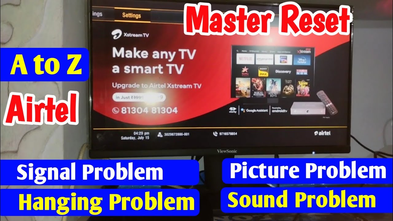how to reset airtel digital tv set top box | airtel hd box master reset ...