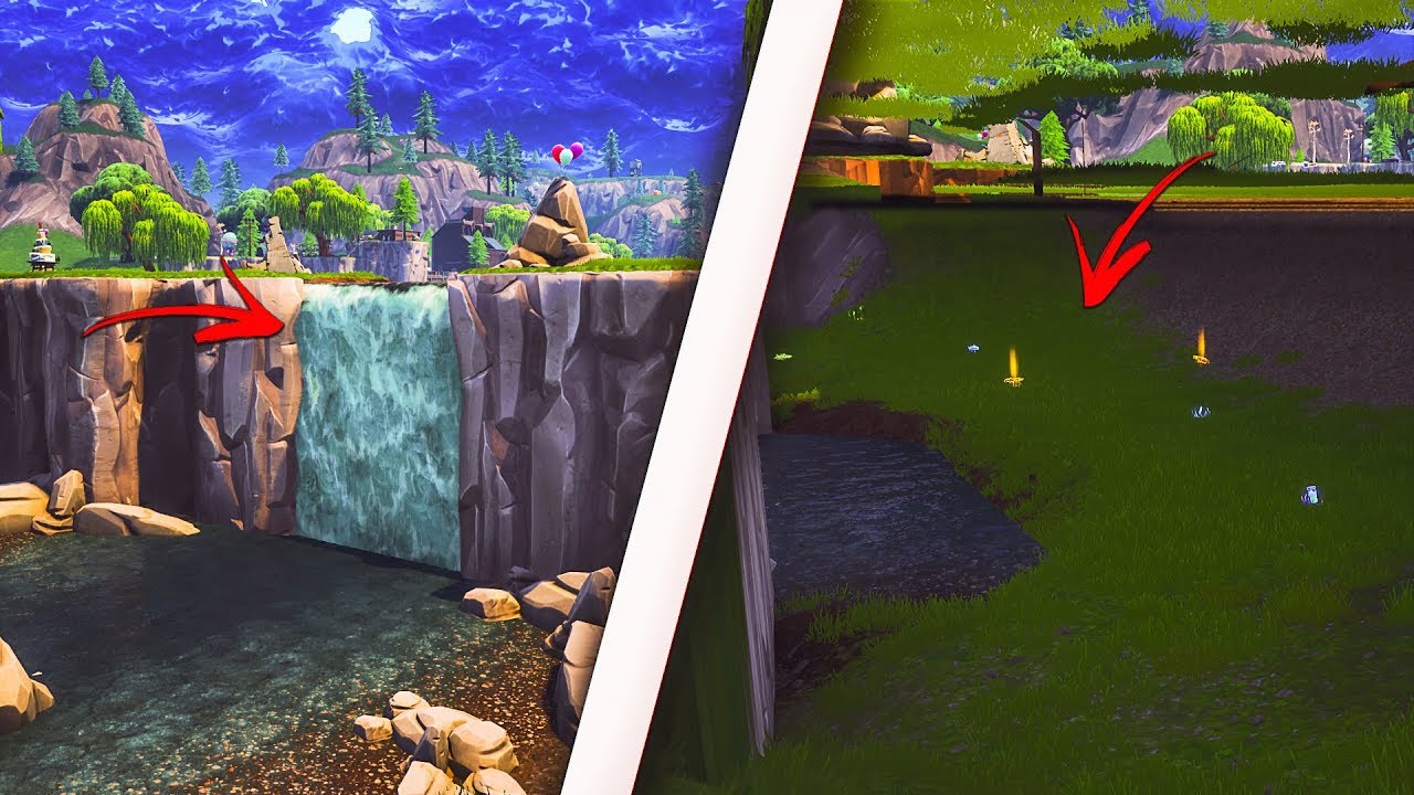 How to get inside the SECRET WATERFALL at Loot Lake! Get inside the ...
