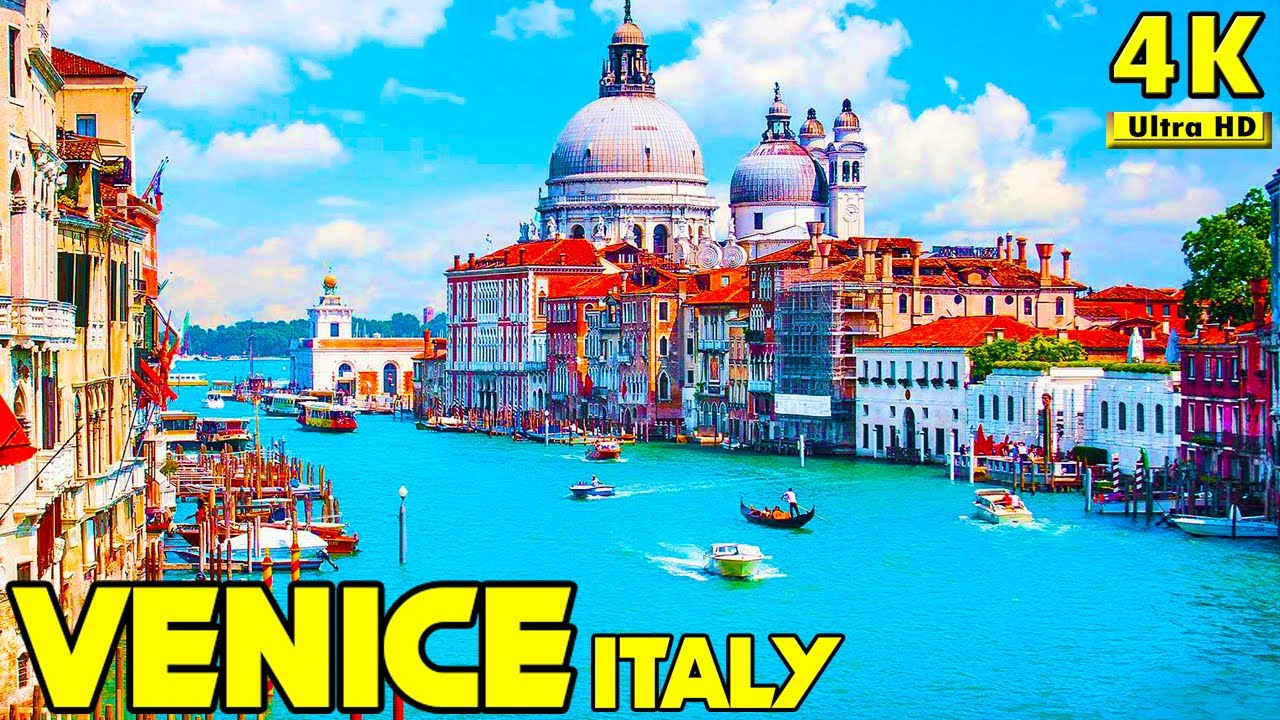 Venice Italy 4K Drone + Walking Tour 60fps Ultra HD Scenery Video HDR ...
