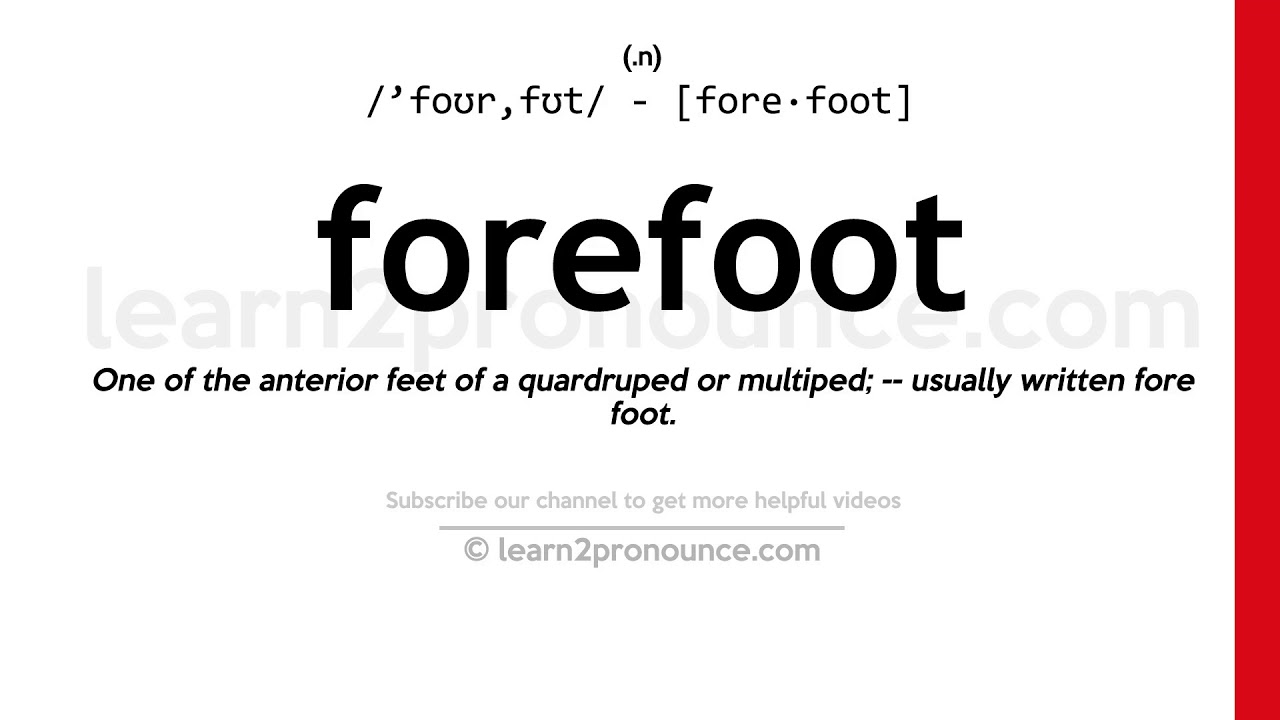 Pronunciation of Forefoot | Definition of Forefoot - YouTube