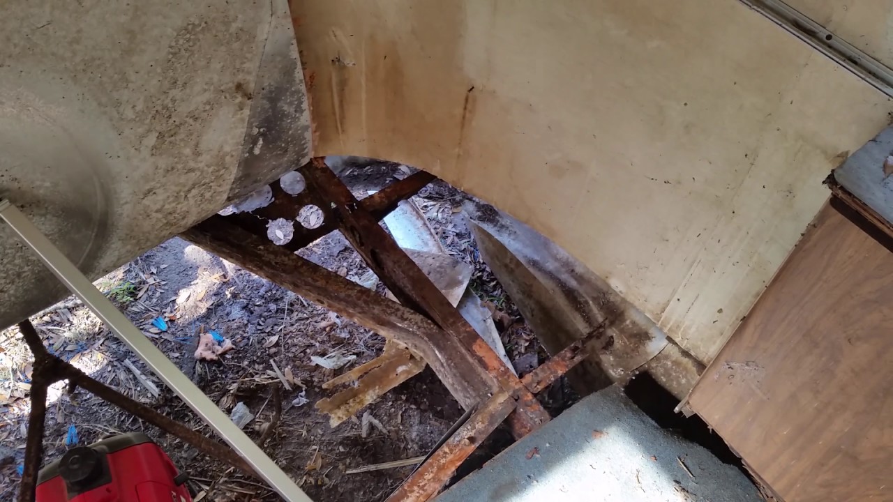 Rusted out Airstream frame - YouTube