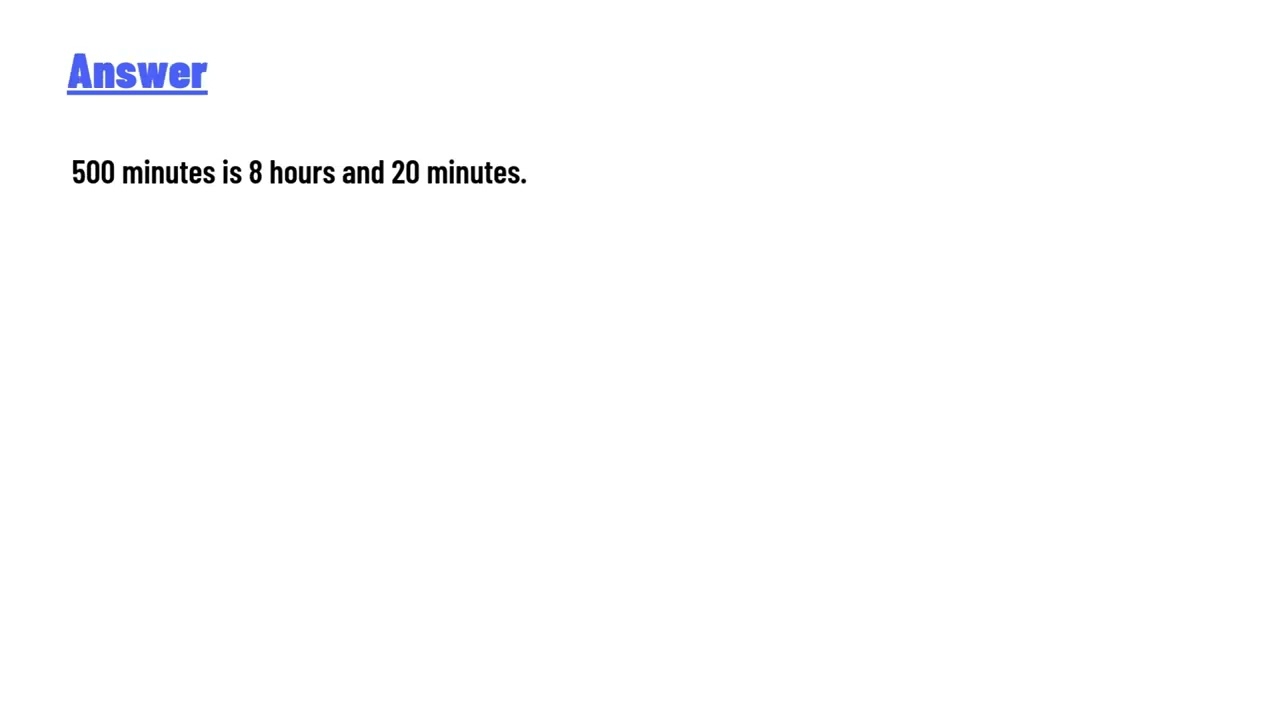 How Long Is 500 Minutes In Hours And Minutes YouTube How Long Is 500 Minutes In Hours And Minutes YouTube